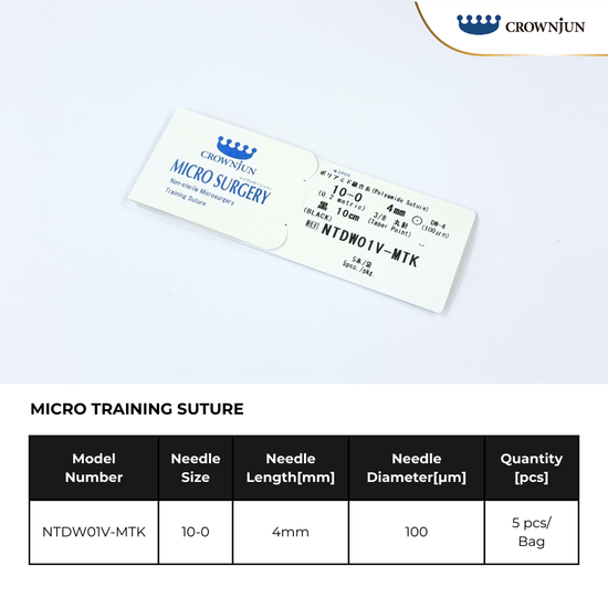 MICRO TRAINING SUTURE 10-0, 4mm (NTDW01V-MTK) – CROWNJUN